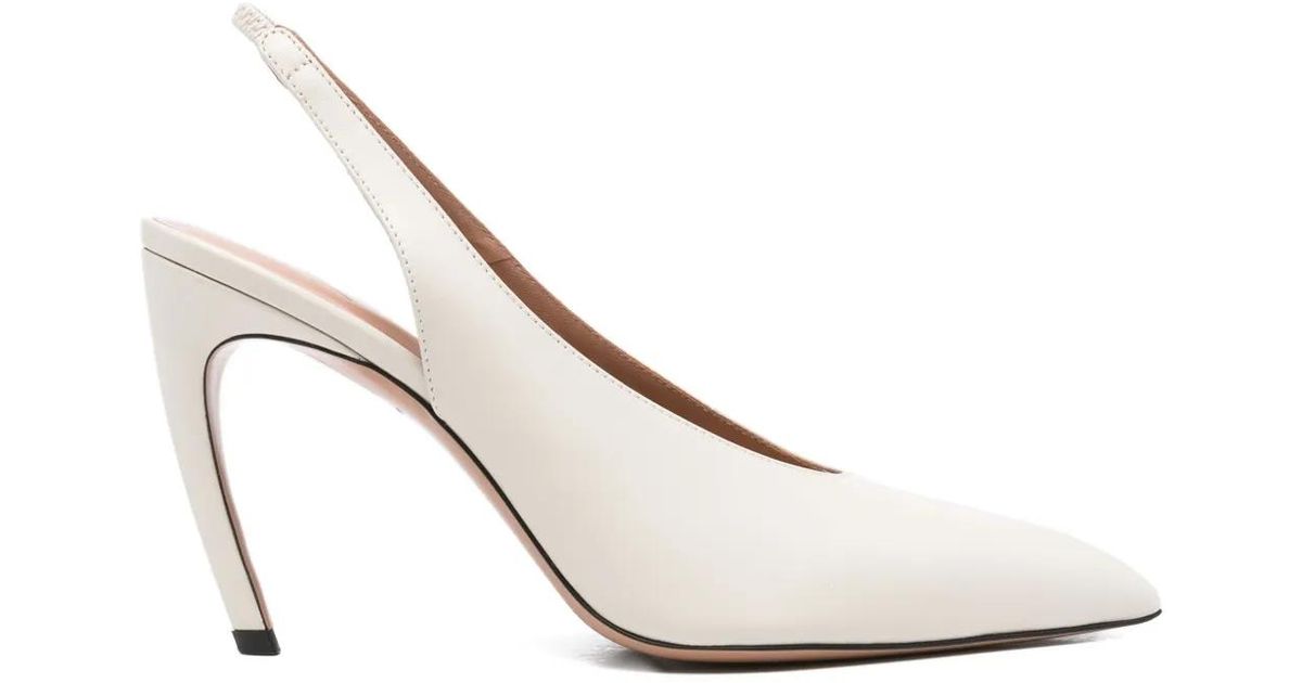 The Attico Viper 100Mm Slingback Pumps in White | Lyst
