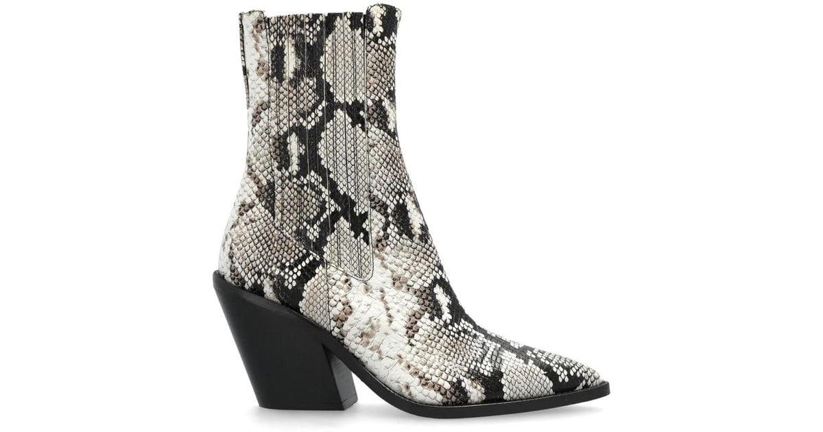 IRO Python-Print Boots in Black | Lyst