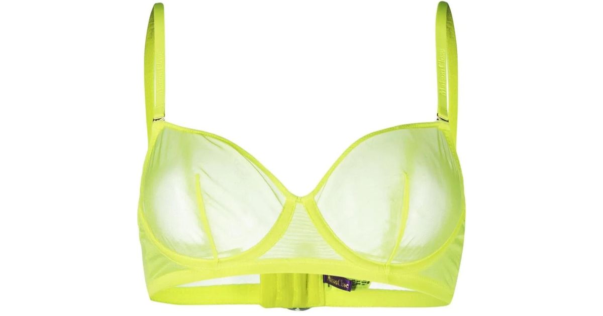Maison Close Corps À Corps Neon Sheer Balconette Bra in Yellow | Lyst