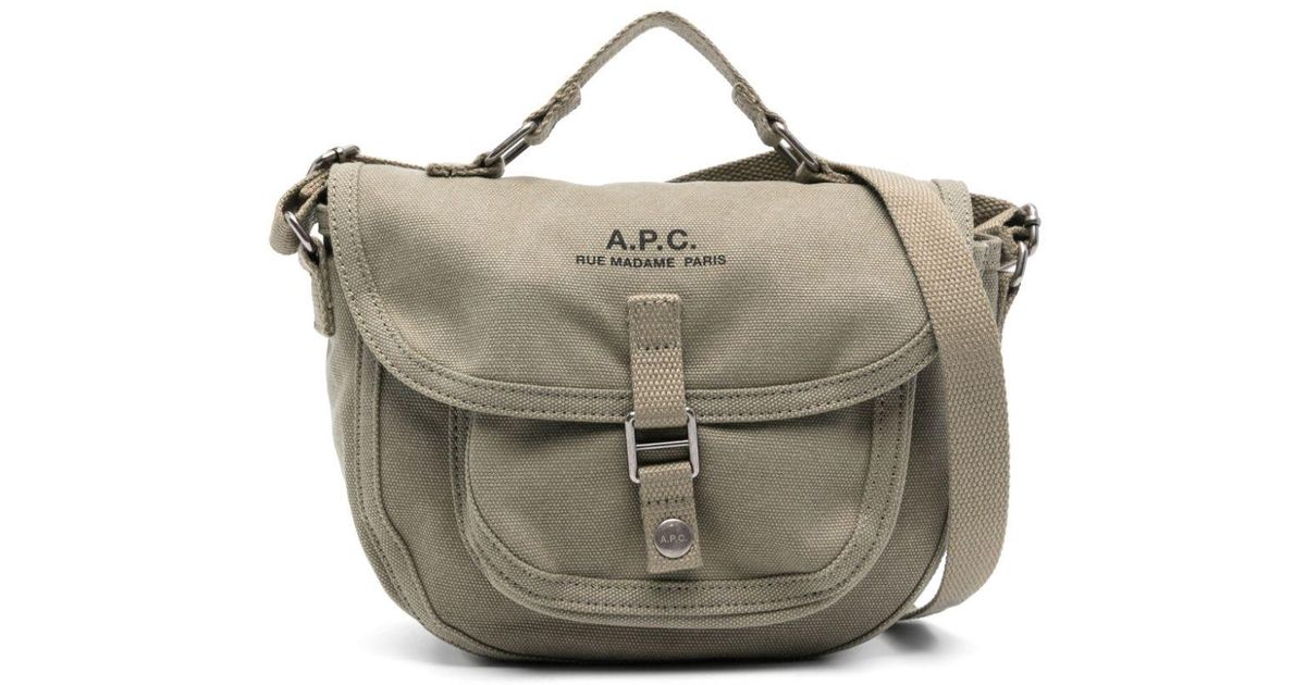 A.P.C. Logo-Print Messenger Bag in Metallic for Men | Lyst UK
