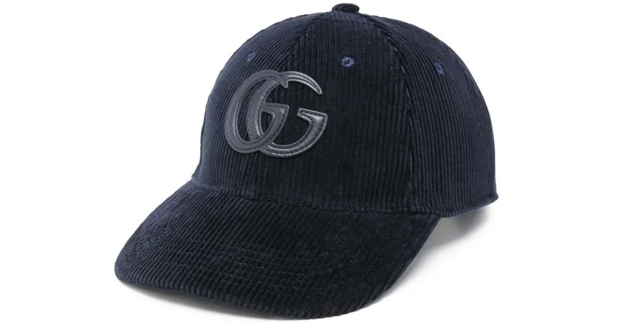 Gucci Double G Corduroy Cap in Blue for Men | Lyst