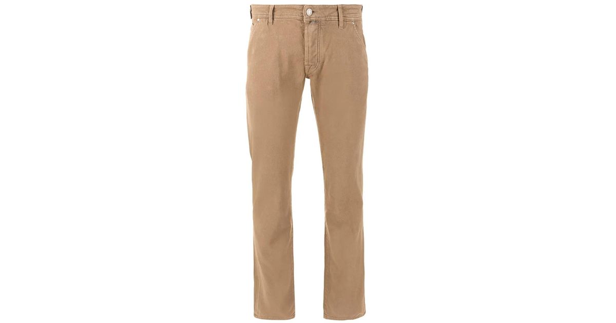 Jacob Cohen Straight-Leg Five-Pockets Trousers in Natural for Men | Lyst UK