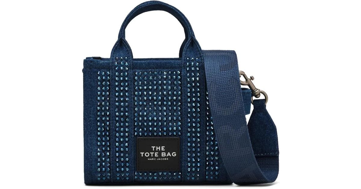 Marc Jacobs The Crossbody Crystal Denim Tote Bag in Blue | Lyst UK