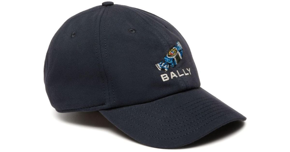 Bally Candy-Embroidered Cotton Cap in Blue | Lyst UK