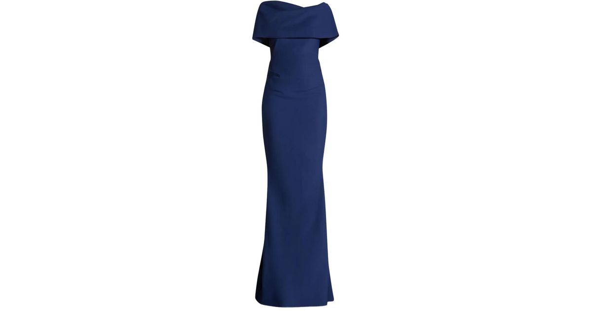 Greta Constantine Oseph Draped Gown in Blue | Lyst UK