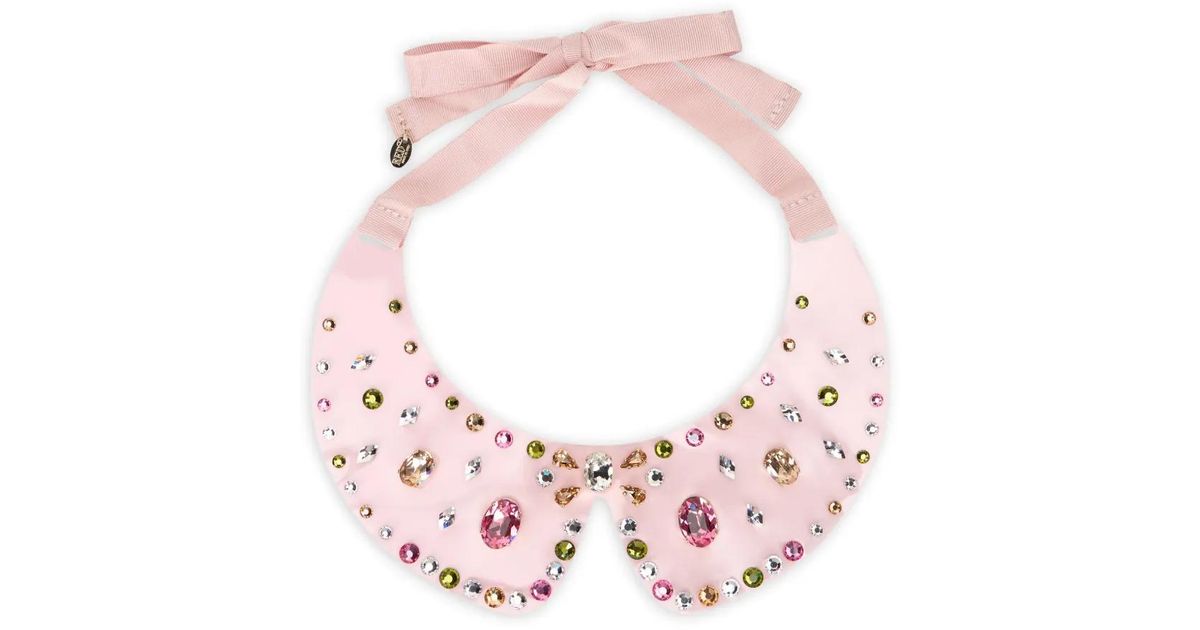 Red(V) Embellished Bow Necklace in Pink | Lyst