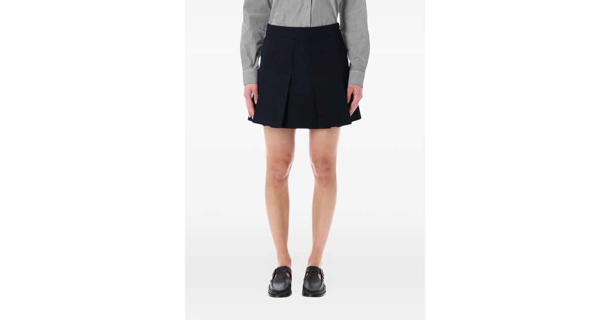 A.P.C. Pleated Mini Skirt in Black | Lyst UK
