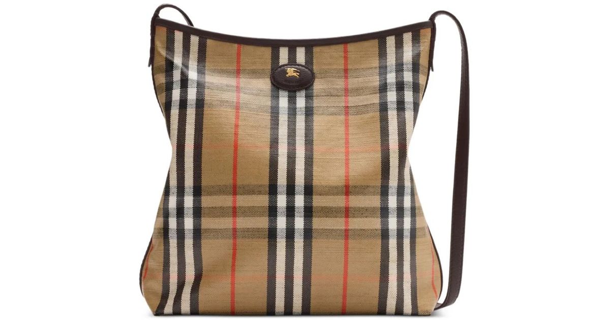 Burberry Highlands Check-Pattern Shoulder Bag in Black | Lyst