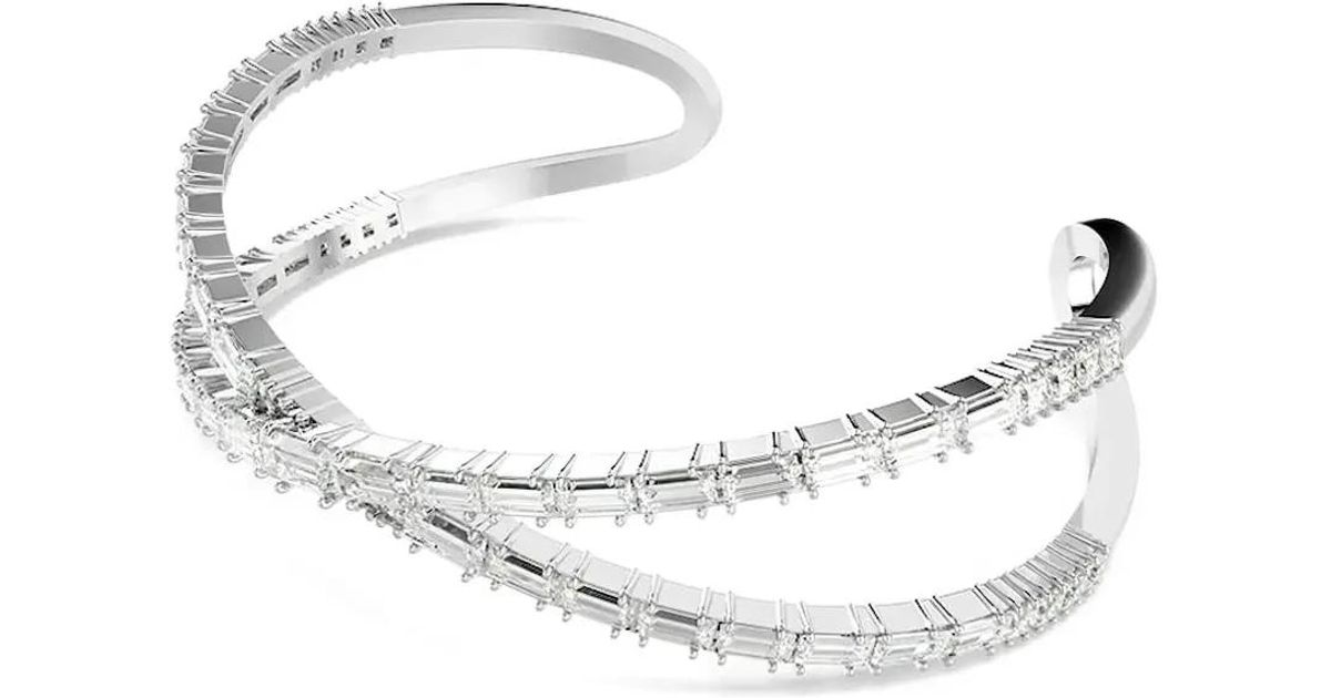 Swarovski Hyperbola Crystal-Embellished Cuff Bracelet in White | Lyst
