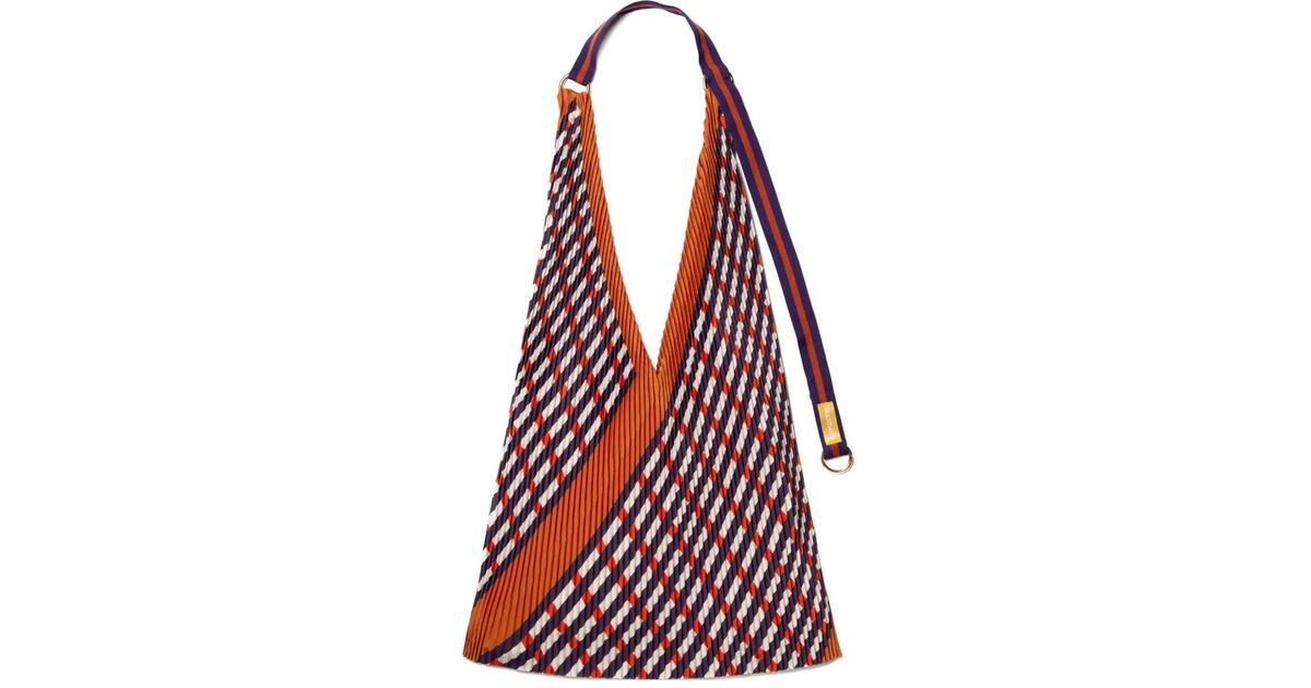 MULTITUDES BAGS Pleated Striped-Pattern Tote Bag in Red | Lyst UK