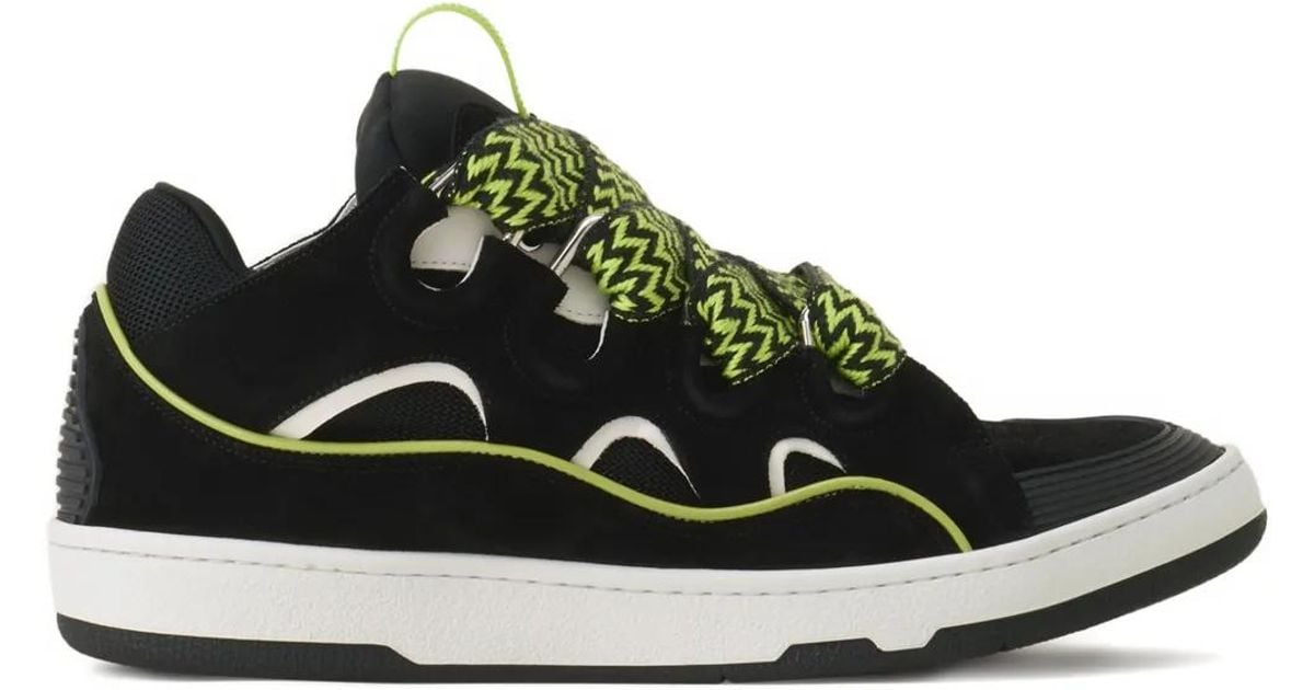 Lanvin Curb Metallic-Detail Sneakers in Black | Lyst UK