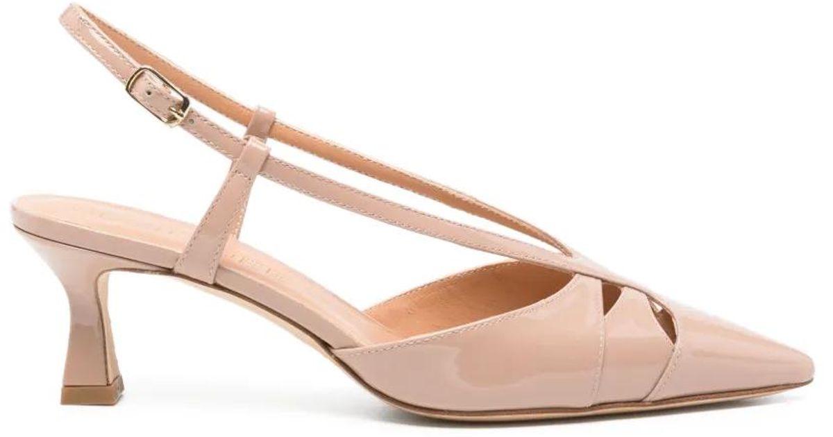 Julie Dee Cut-Out Slingback Heeled Pumps in Pink | Lyst