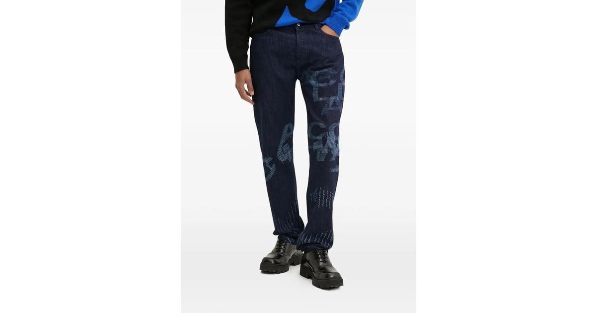 A_COLD_WALL* Graphic-Print Jeans in Blue for Men | Lyst