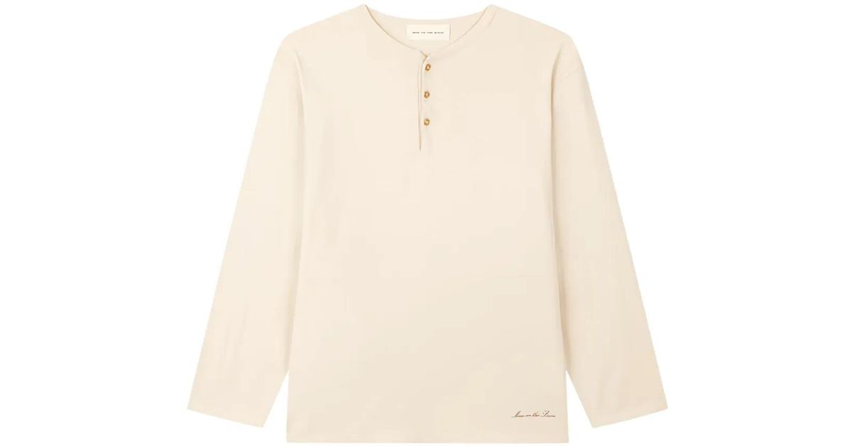 MAN ON THE BOON. Henley-Neck T-Shirt in Natural for Men | Lyst
