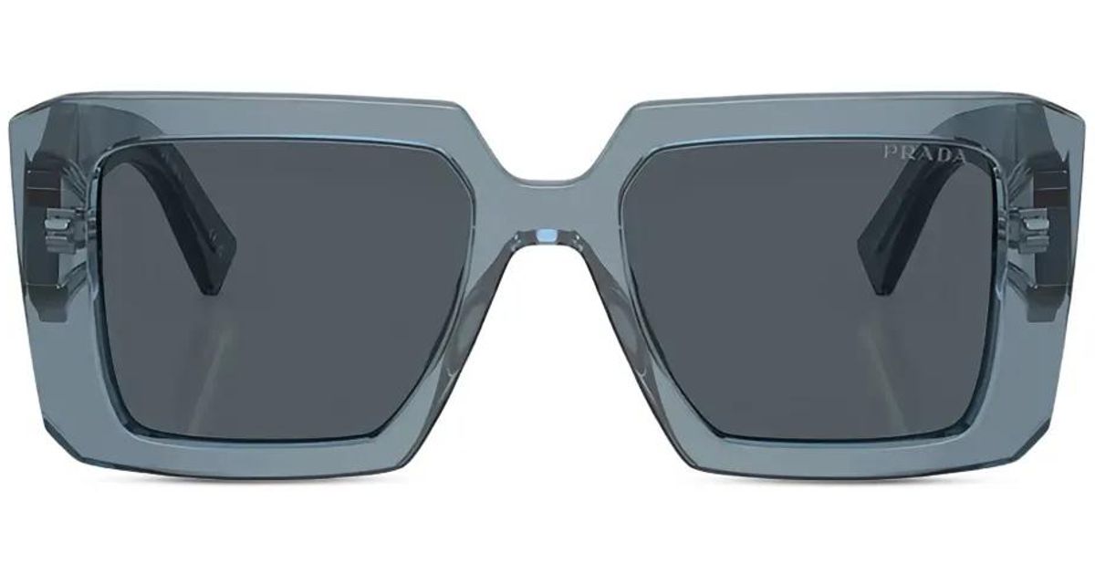 Prada Logo-Embellished Square-Frame Sunglasses in Blue | Lyst UK