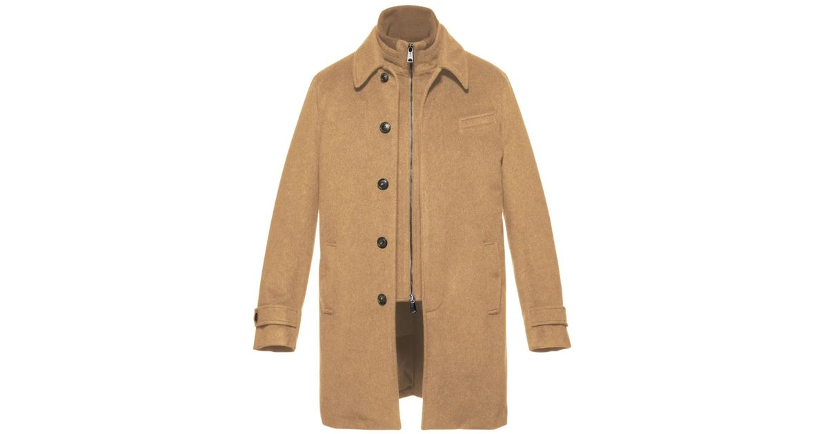 Norwegian Wool Euro Button-Fastening Coat in Natural for Men | Lyst UK