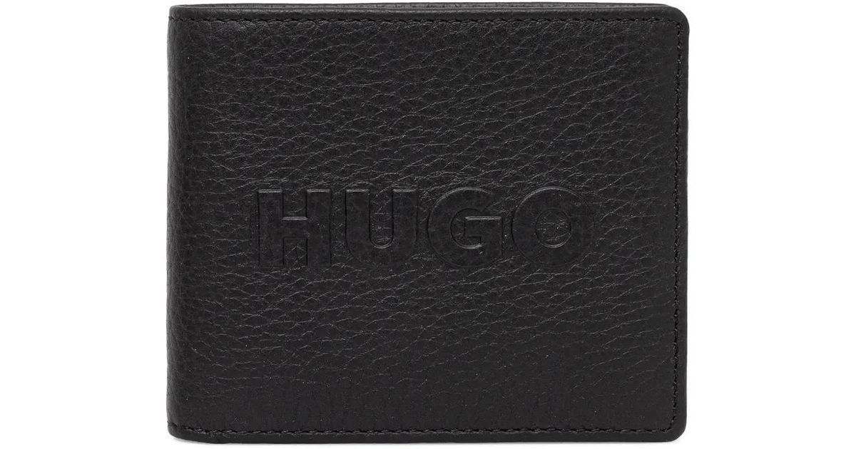 HUGO Logo-Embossed Wallet in Black for Men | Lyst UK