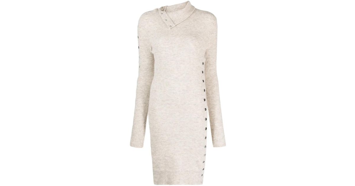Isabel Marant Navy Knit Dress in White | Lyst