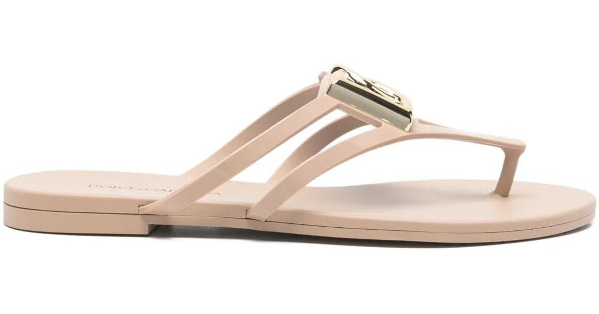 Dolce & Gabbana Logo-Embellishment Slides in White | Lyst UK