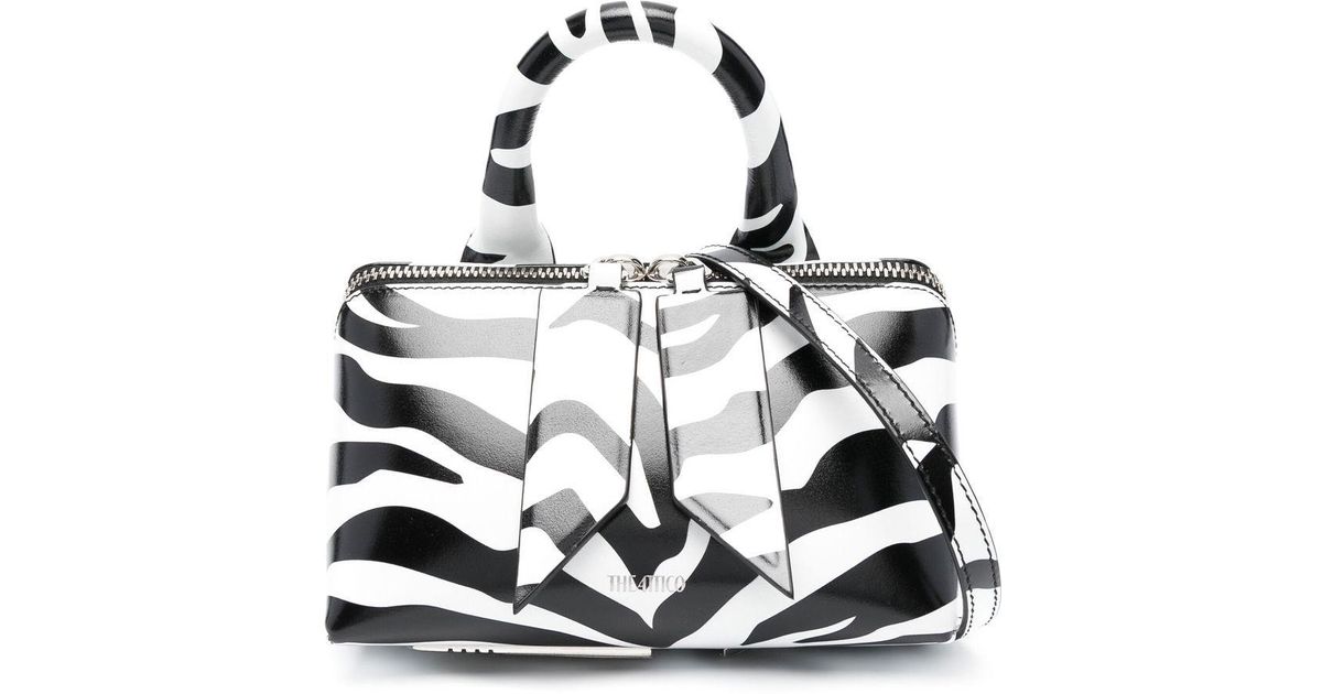 The Attico Friday Zebra Print Handbag in White | Lyst