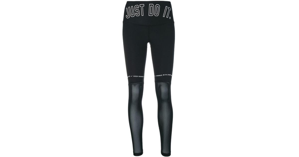 Nike Leggings mit transparenten Einsätzen in Schwarz | Lyst DE