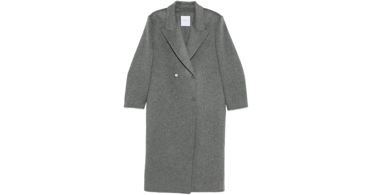 Isabelle Blanche Double-Breasted Coat in Gray | Lyst