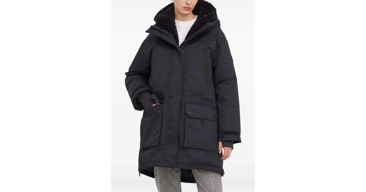UGG Hooded Pocket Coat in Black | Lyst UK