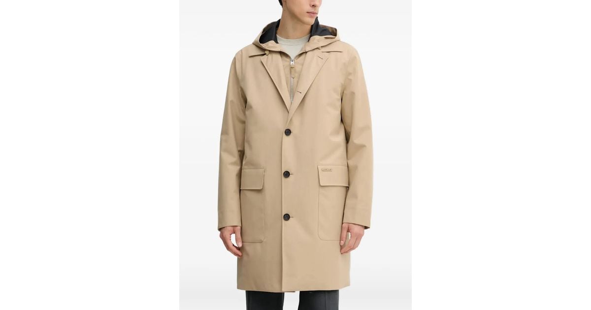 Mackage Mathias Hooded Buttoned Coat in Natural for Men | Lyst UK