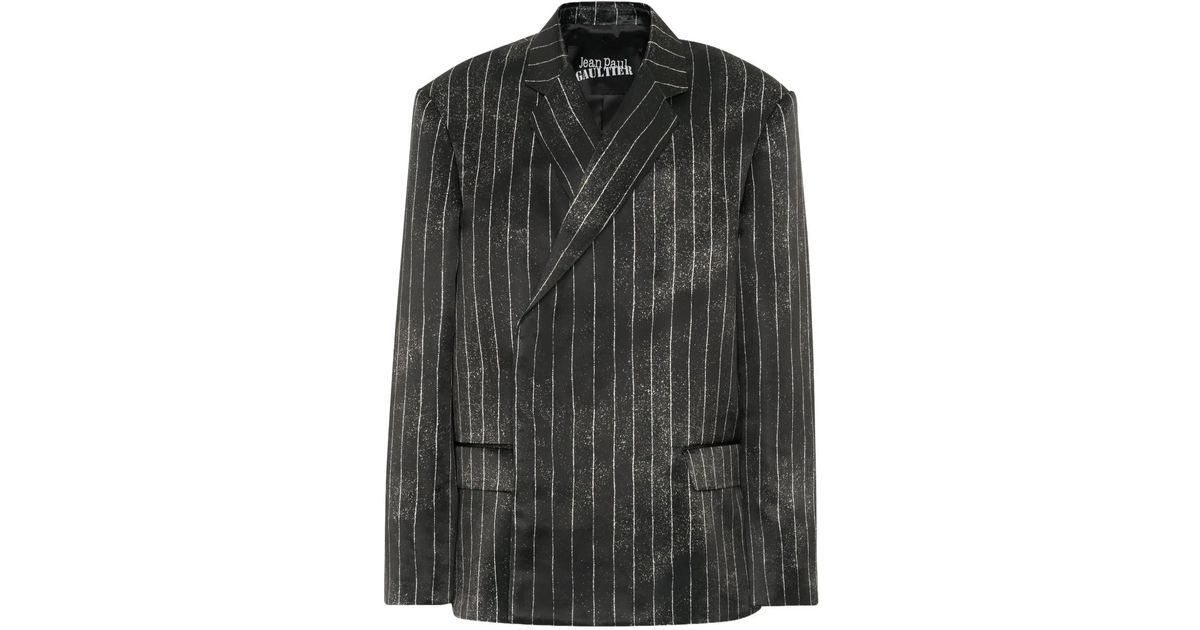 Jean Paul Gaultier Pinstripe-Pattern Jacket in Black | Lyst UK