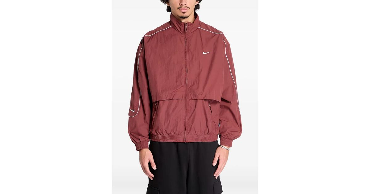 Nike Solo Swoosh Track Jacket in Red for Men | Lyst