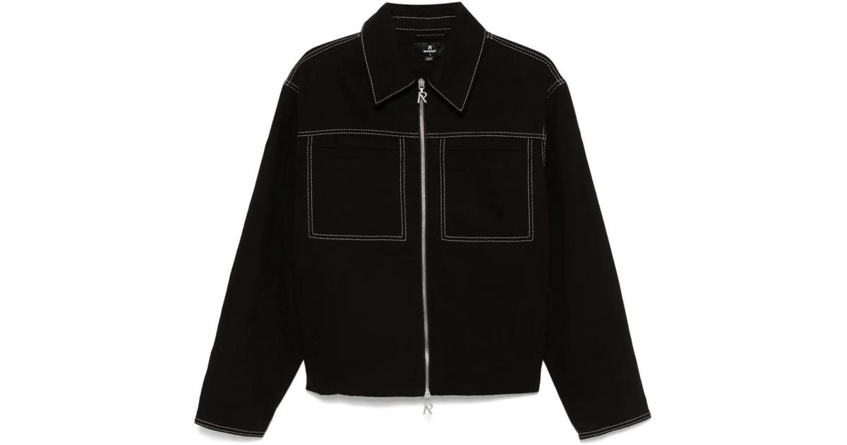 Represent Contrast-Stitch Jacket in Black for Men | Lyst UK