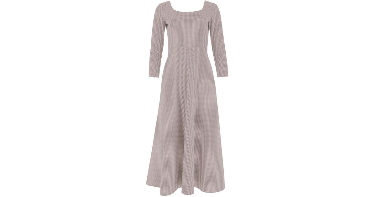 Rosie Assoulin Jackie Oh Houndstooth-pattern Midi Dress in Purple | Lyst UK