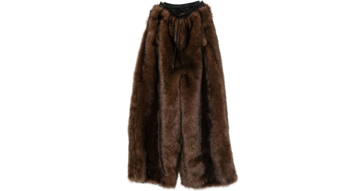 LỰU ĐẠN Bontan Faux-Fur Drawstring Trousers in Brown for Men | Lyst UK