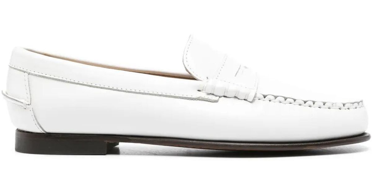 Sebago Danielle Leather Loafers in White | Lyst