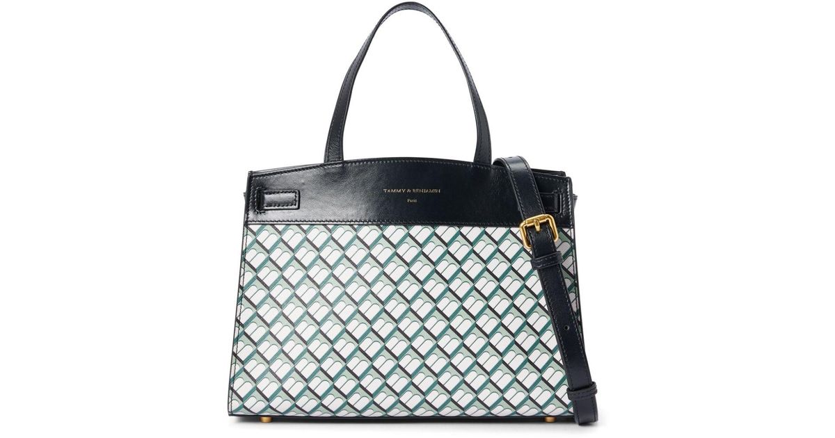 Tammy & Benjamin Madison Monogram Canvas Tote Bag in Black | Lyst