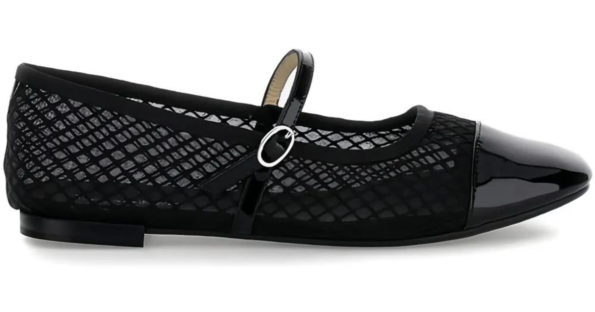 Repetto Mesh-Panel Ballet Flats in Black | Lyst UK