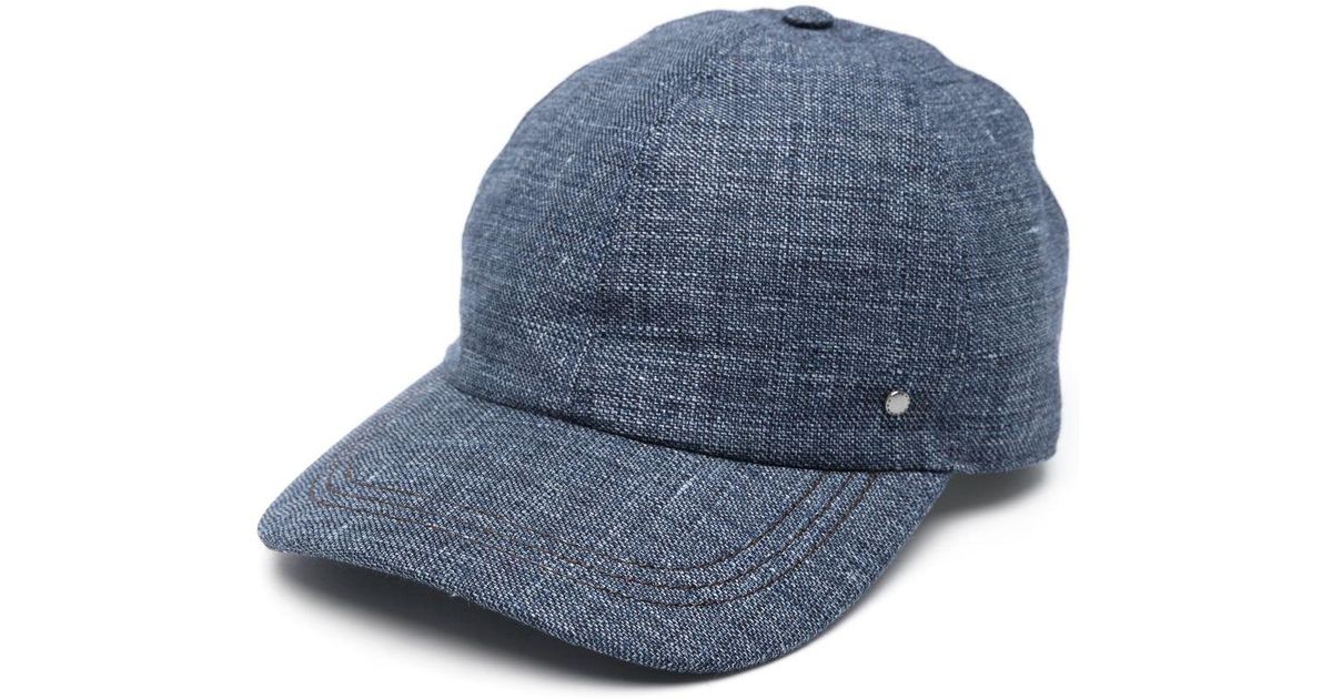 Canali Logo-Debossed Denim Cap in Blue for Men | Lyst