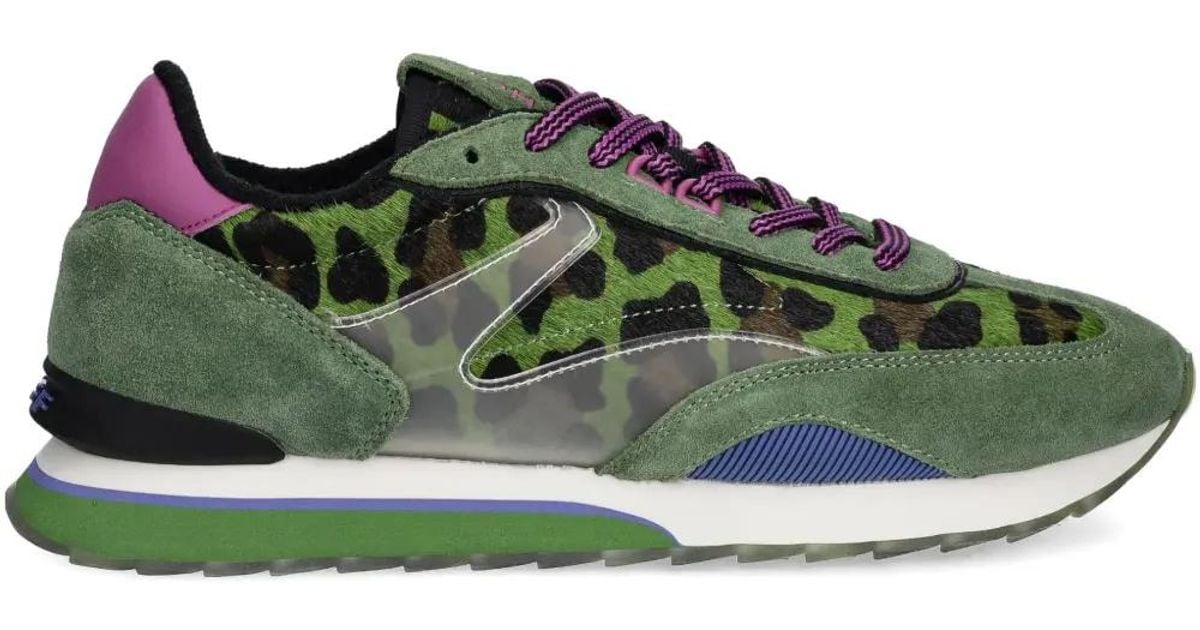 HOFF Animal Print Panelled Sneakers in Green | Lyst UK