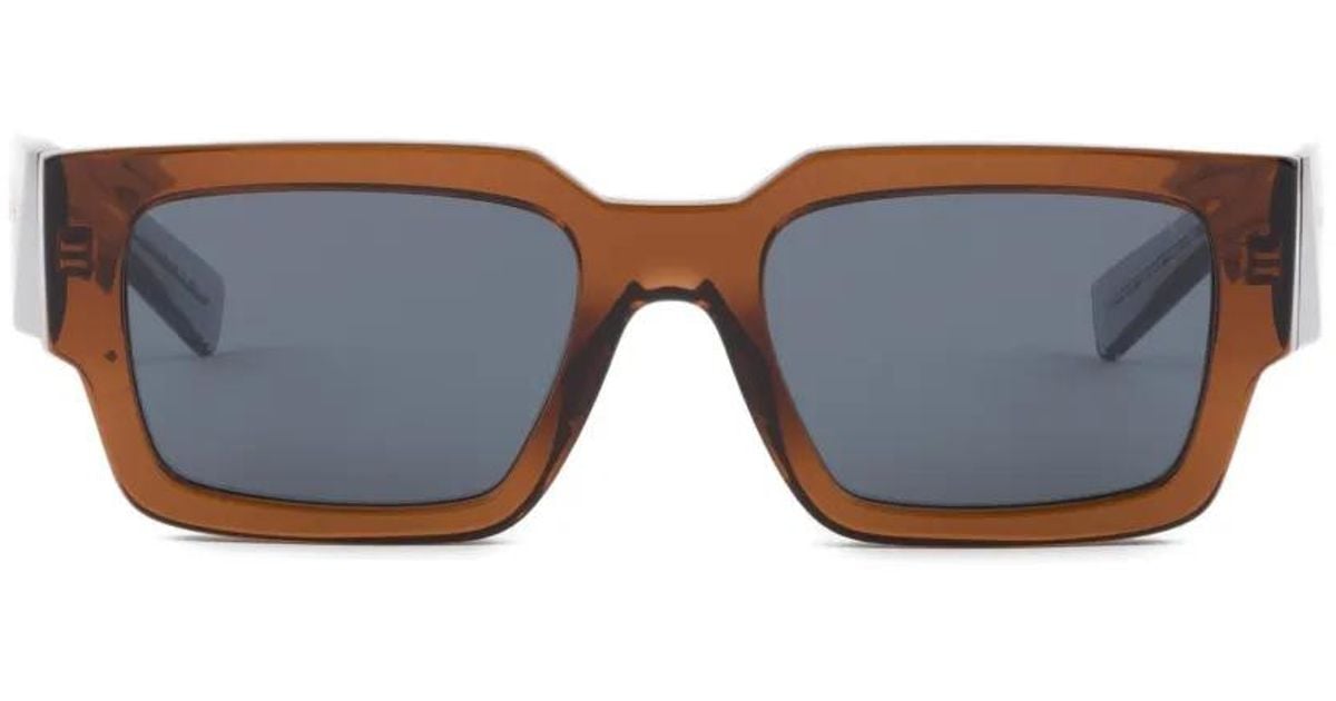 Prada Symbole Square-Frame Sunglasses in Blue for Men | Lyst UK