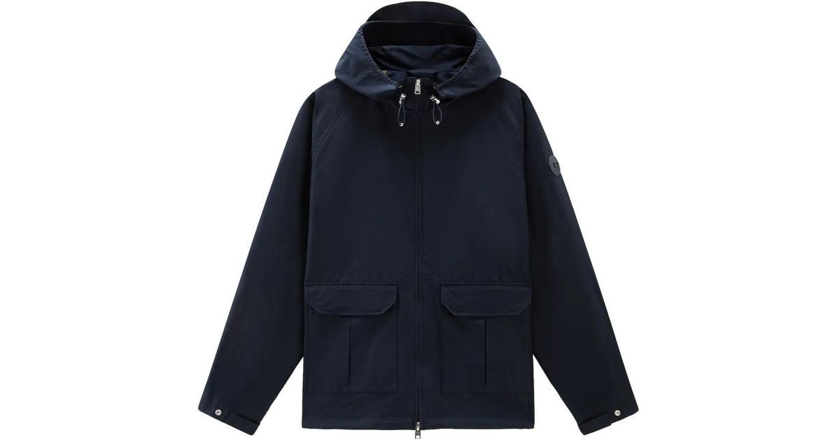 Woolrich Cruiser Hooded Jacket in Blue for Men | Lyst