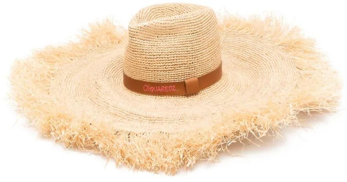 DSquared² Raffia Sun Hat in Natural | Lyst