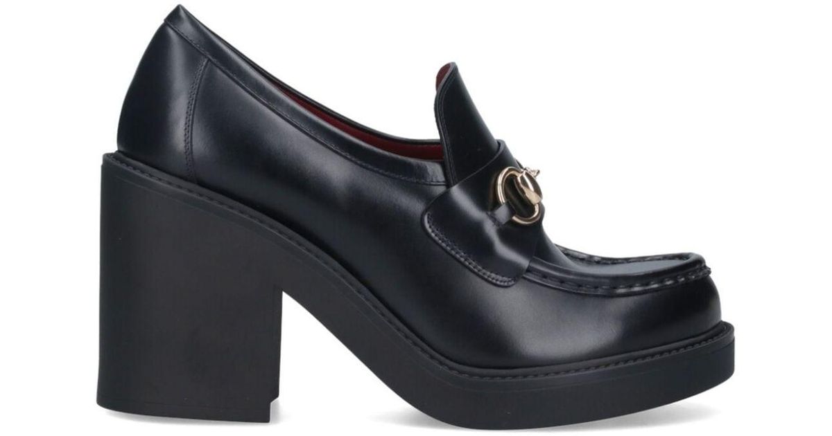 Gucci 100Mm Horsebit Platform Loafers in Black | Lyst