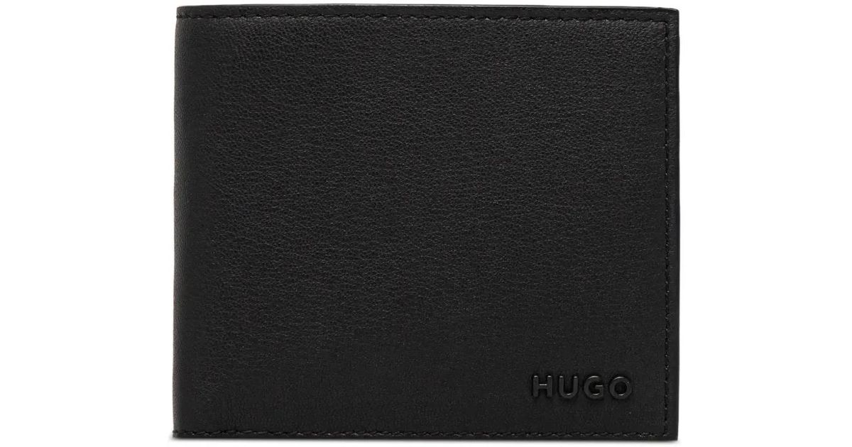 HUGO Logo-Lettering Wallet in Black for Men | Lyst UK