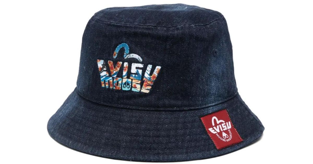 Moose Knuckles X Evisu Logo-Patch Bucket Hat in Blue for Men | Lyst UK