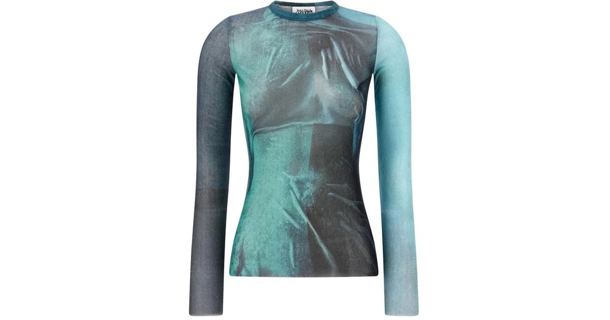 Jean Paul Gaultier Long-Sleeve Top in Blue | Lyst UK