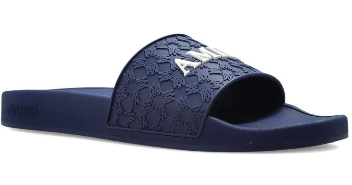 Amiri Pattern Logo-Detail Slides in Blue for Men | Lyst UK