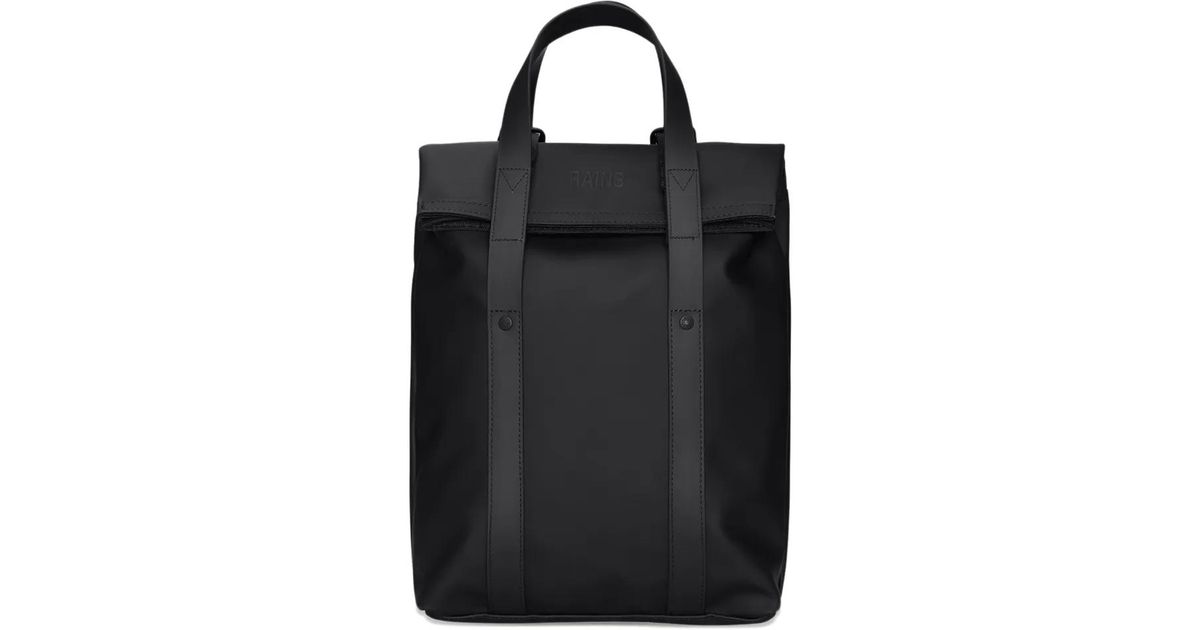 Rains Mini 2 Way Top-Handle Tote Backpack in Black | Lyst UK