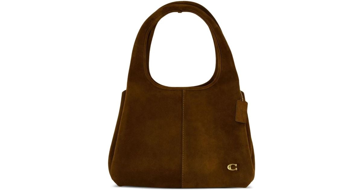 COACH Lana Top-Handle Suede Shoulder Bag in Brown | Lyst