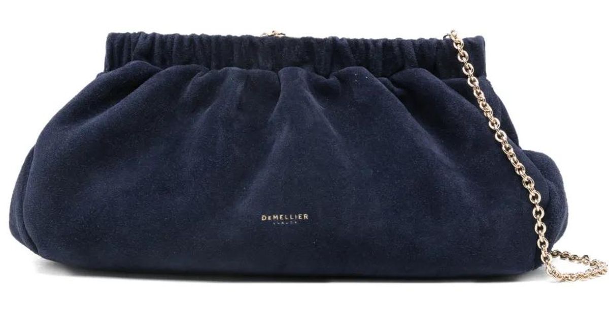 DeMellier Miami Suede Clutch Bag in Blue | Lyst UK