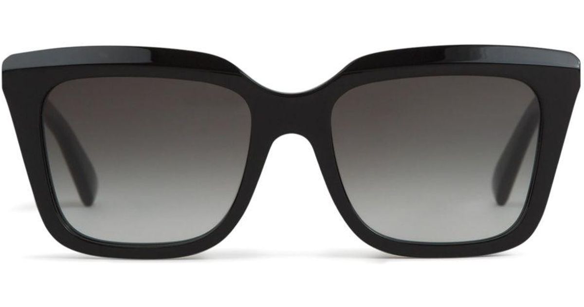 McQueen Rectangle-Frame Sunglasses in Black | Lyst UK